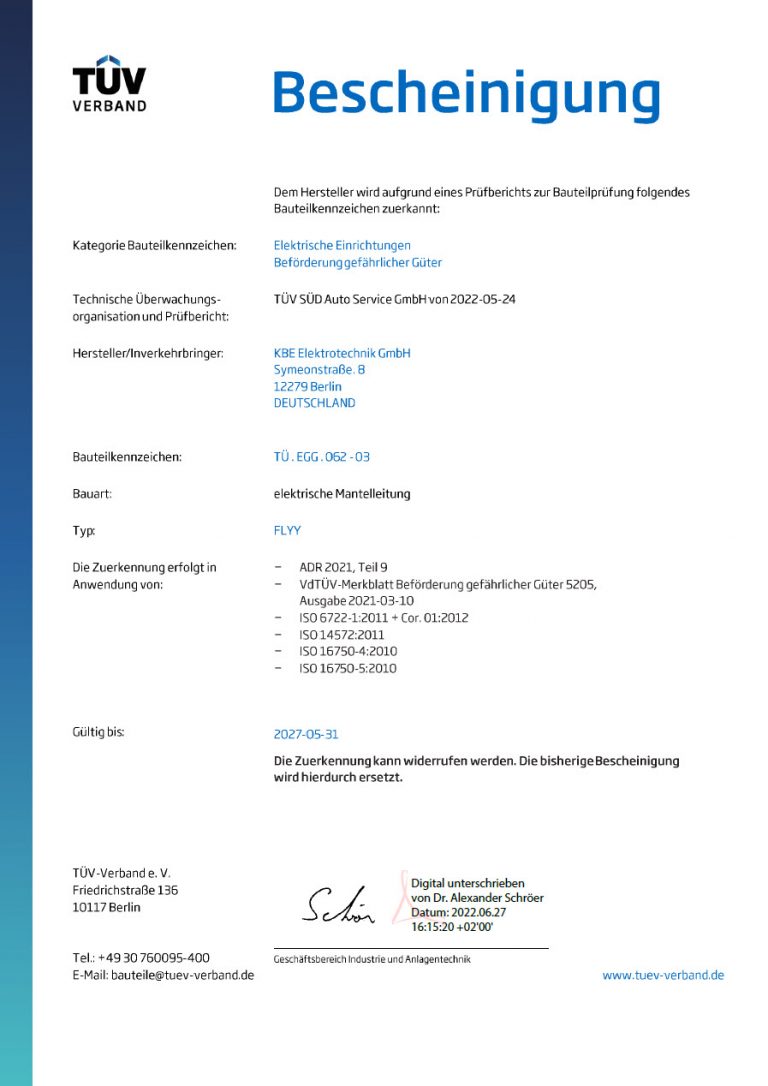 FLYY T85 ADR - für Fahrzeuge mit ADR-Anforderung für GGVS